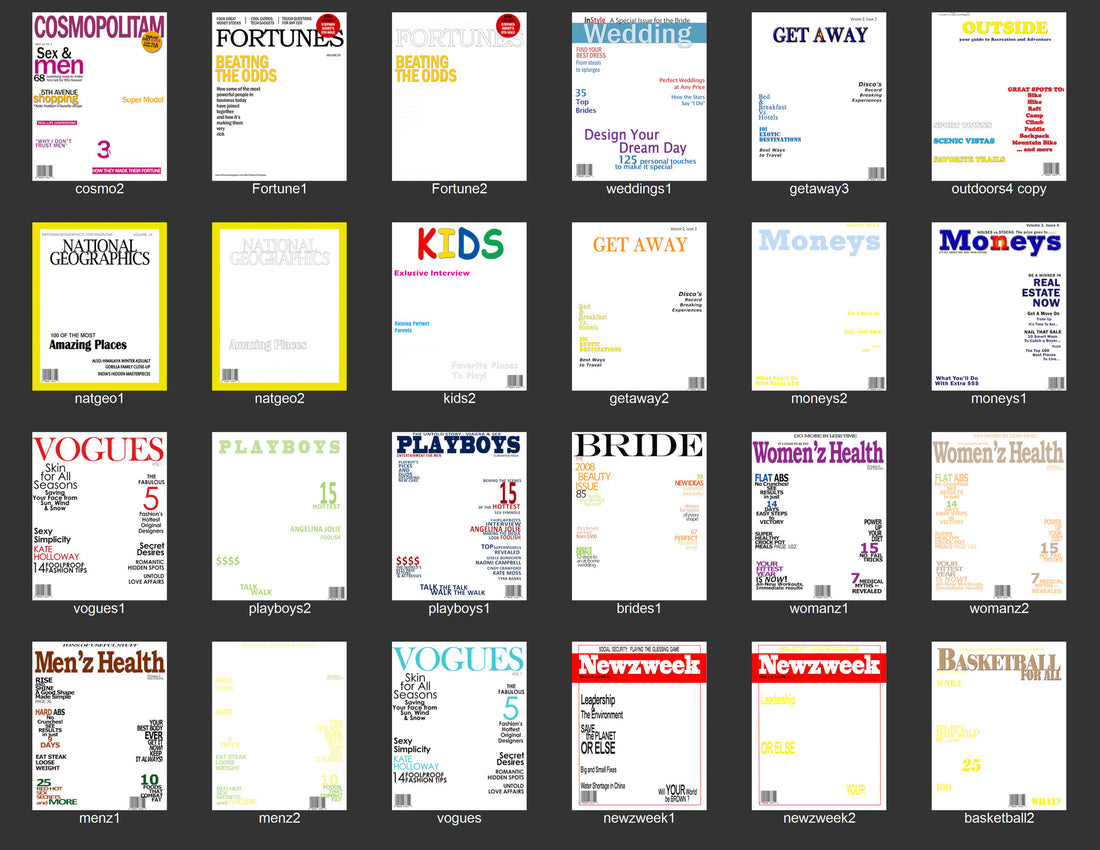 Magazine Cover Overlays - Digital Backgrounds – dslrBooth Store